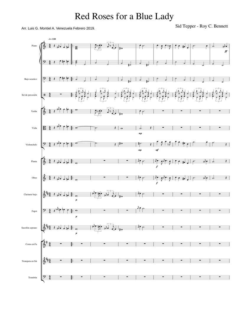 Red Roses for a Blue Lady. Sid Tepper-Roy C. Bennett Sheet music for ...