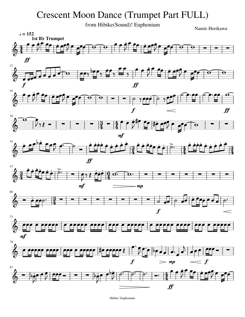 Crescent Moon Dance (Full Trumpet Part!) Sheet music for Trumpet in b-flat (Solo) | Musescore.com