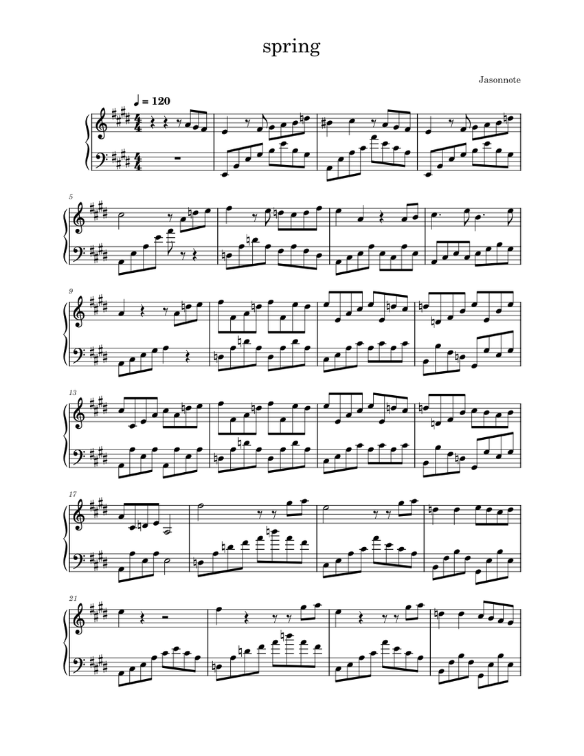spring Sheet music for Piano (Solo) Easy | Musescore.com