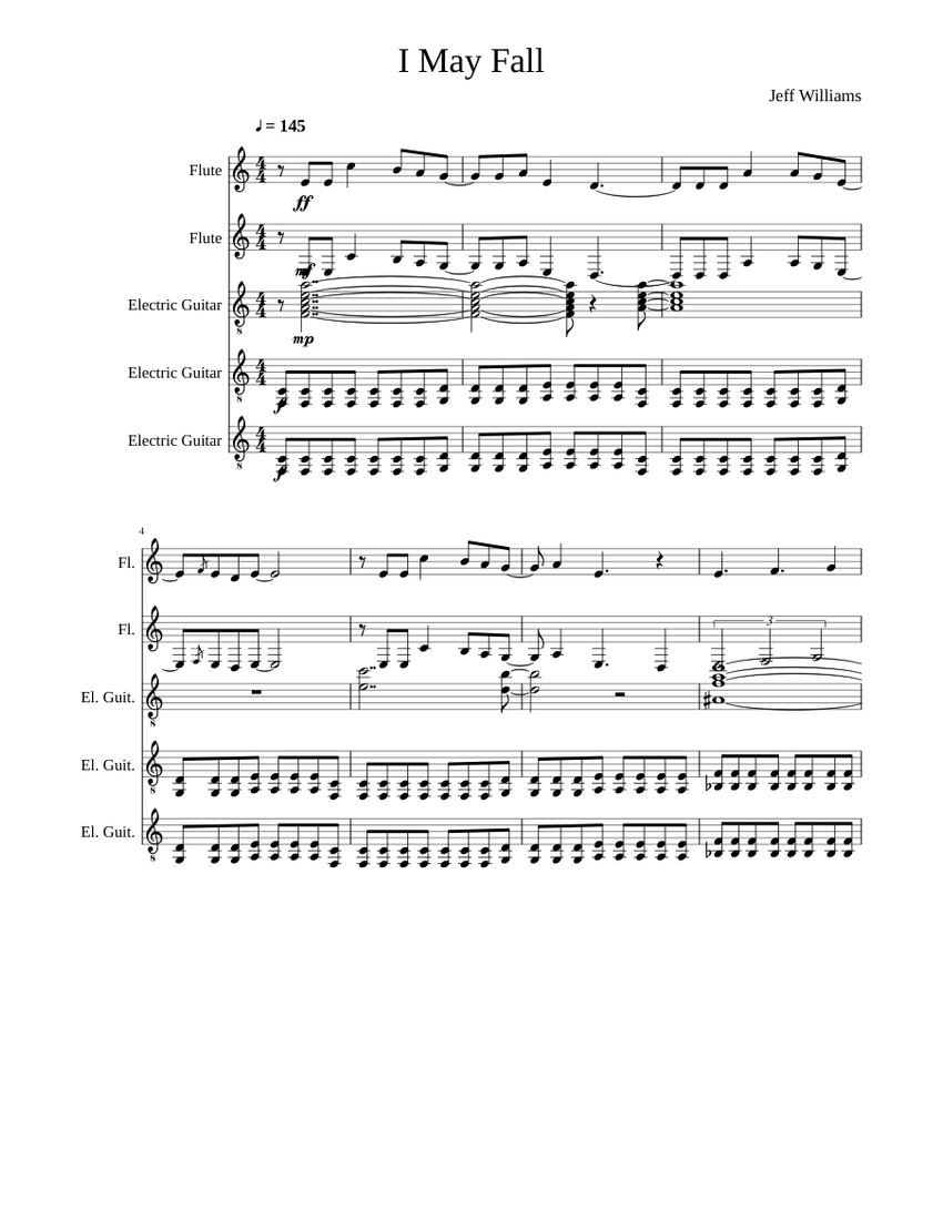 I May Fall Sheet music for Flute (Woodwind Duet) | Musescore.com