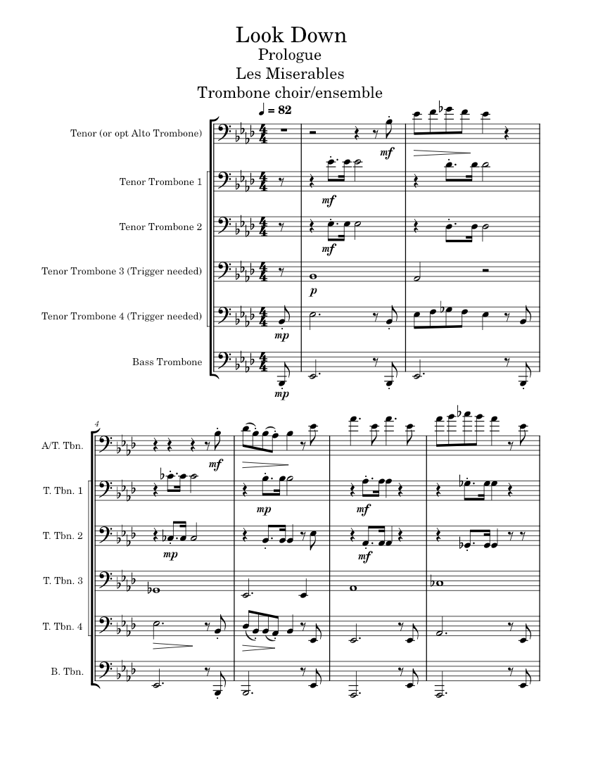Prologue - chain gang – Les Misérables Look Down Trombone Ensemble ...