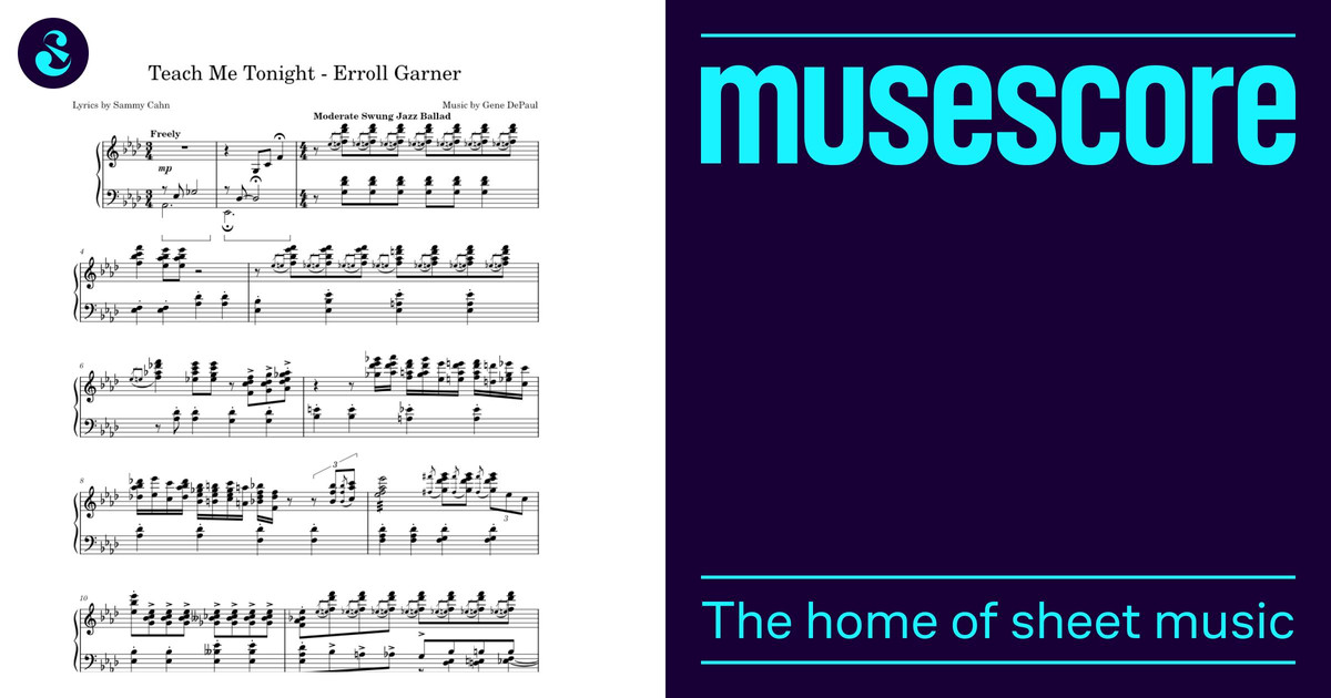 Teach Me Tonight - Erroll Garner Sheet Music for Piano (Solo ...