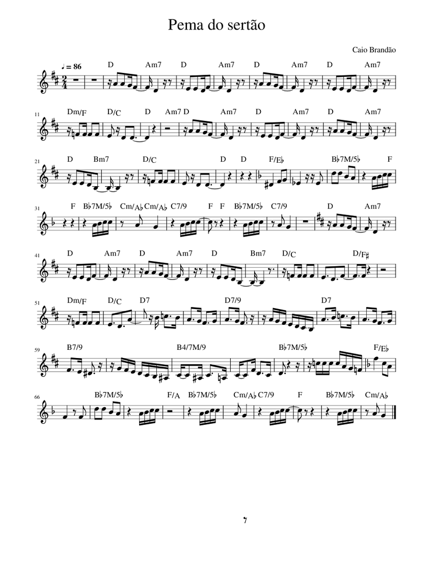 Pema do sertão Sheet music for Piano (Solo) Easy | Musescore.com