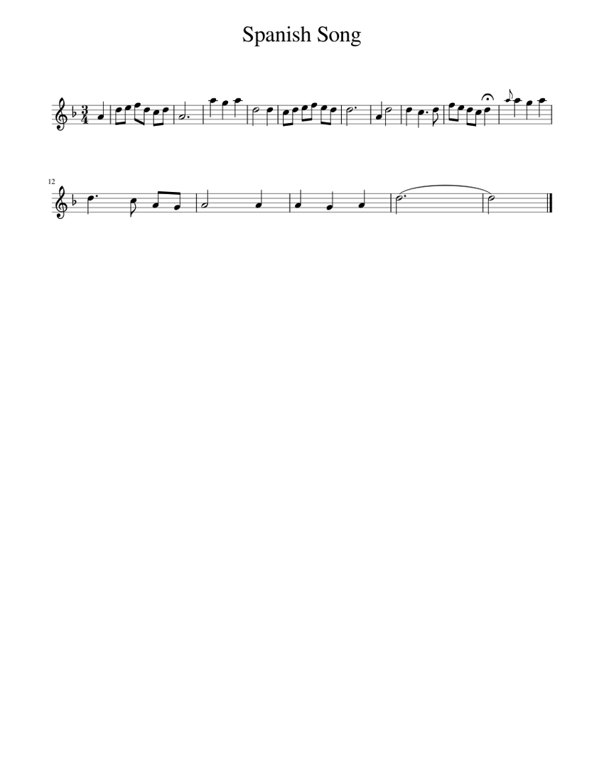 Spanish Song Sheet music for Piano (Solo) Easy | Musescore.com