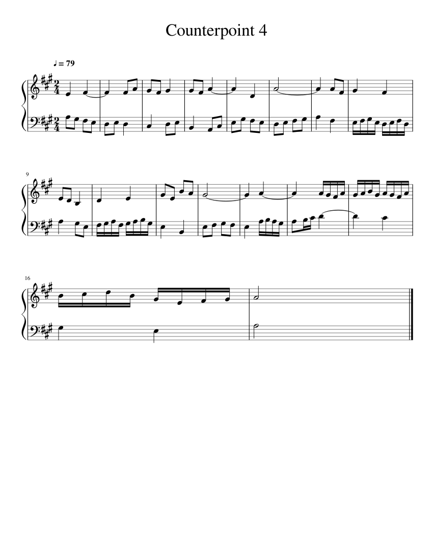 Counterpoint 4 Sheet music for Piano (Solo) | Musescore.com