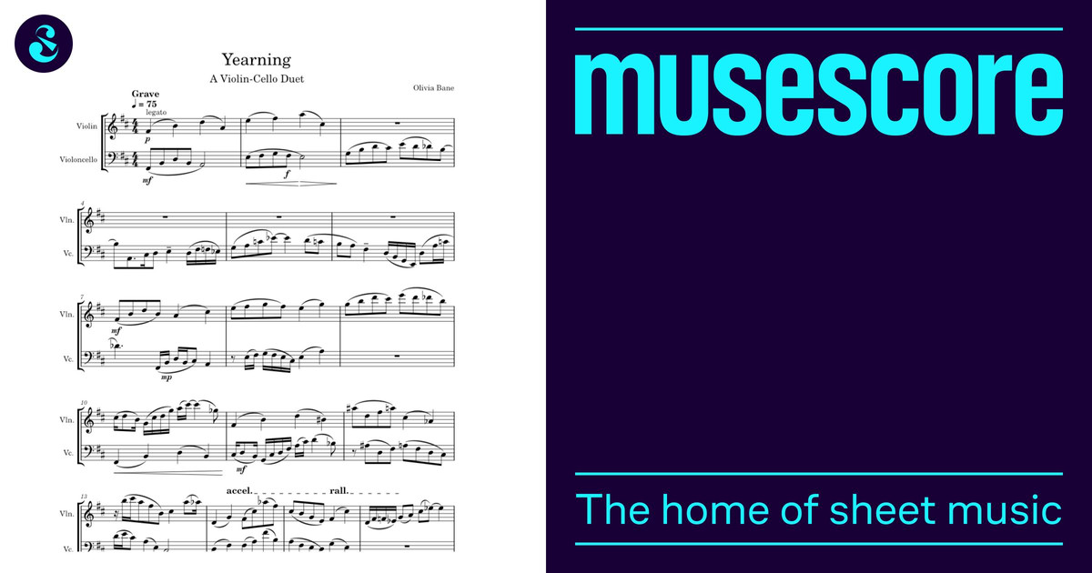 Yearning Sheet Music for Violin, Cello (String Duet) | MuseScore.com
