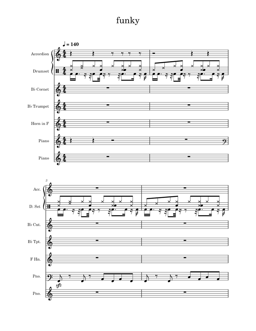 funky Sheet music for Piano, Accordion, Cornet, Trumpet in b-flat ...