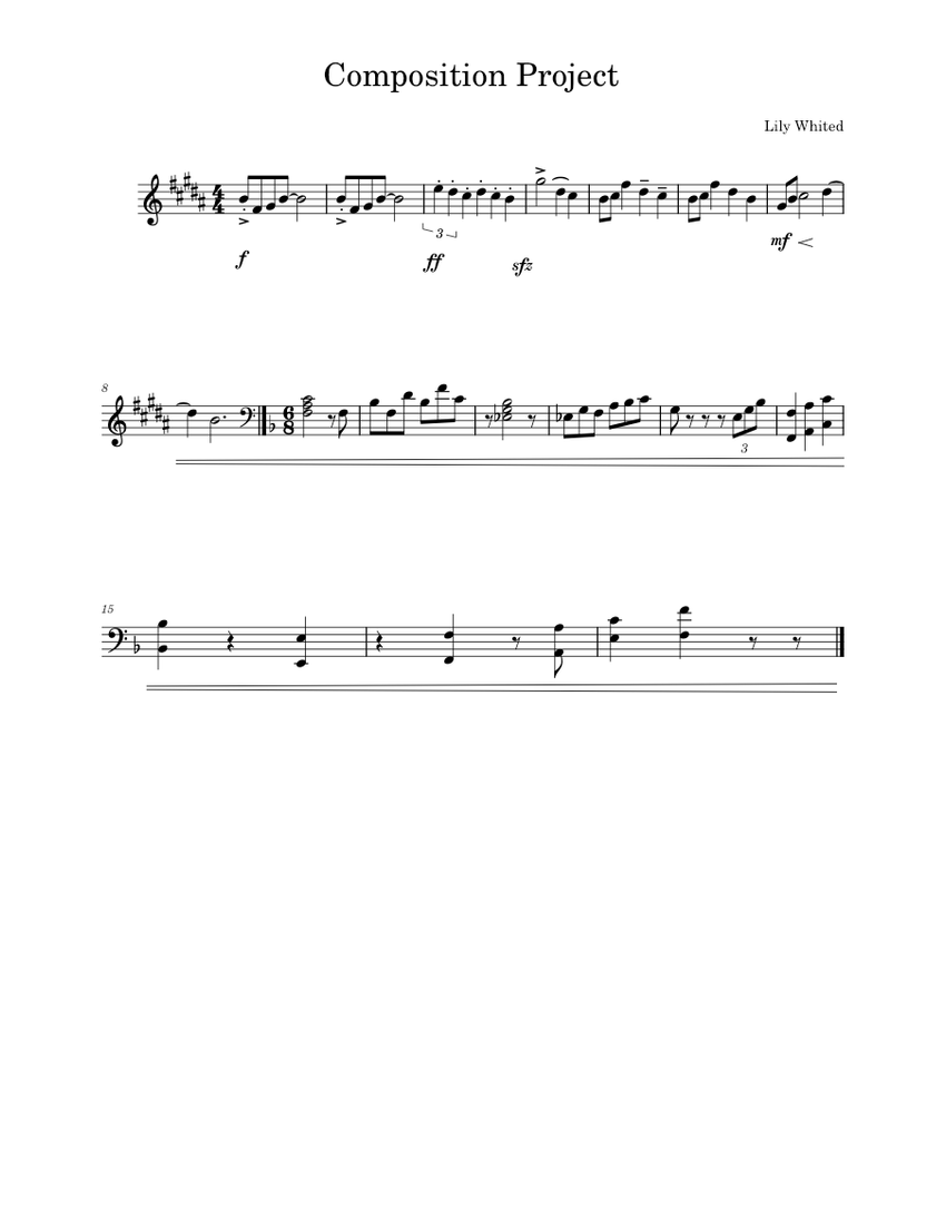 Composition Project 2 – LW Composition Project 2 Sheet music for Piano ...