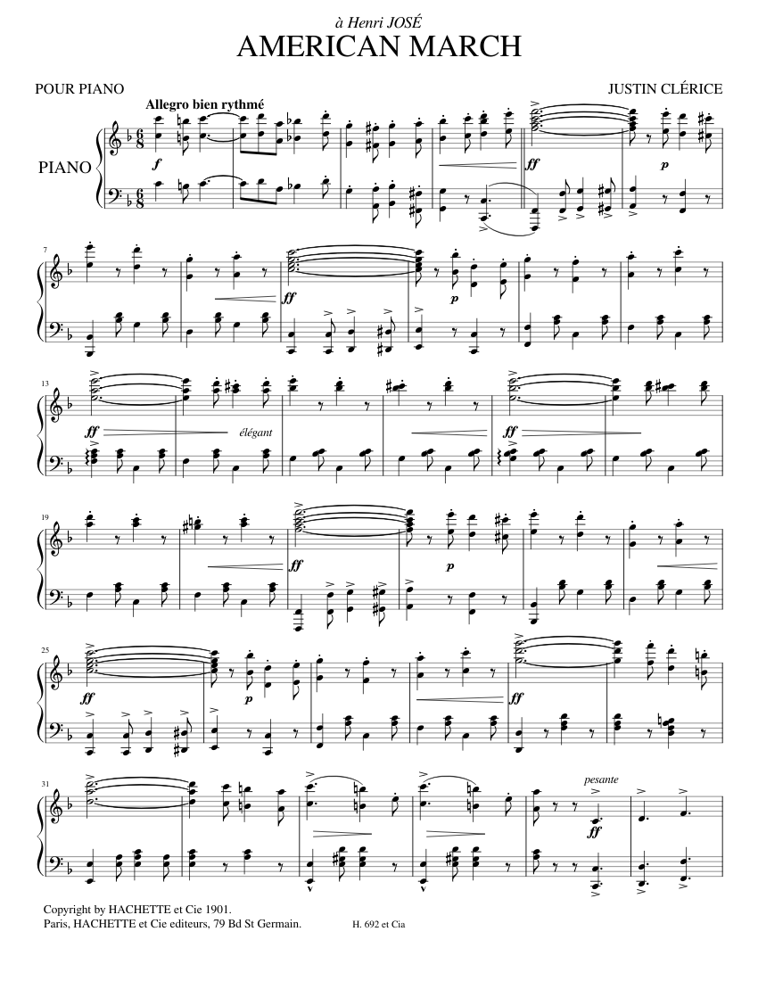 American March (1901) Sheet Music for Piano (Solo) | MuseScore.com