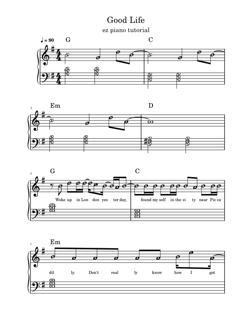 Good Life Sheet music for Piano (Solo) Easy | Musescore.com