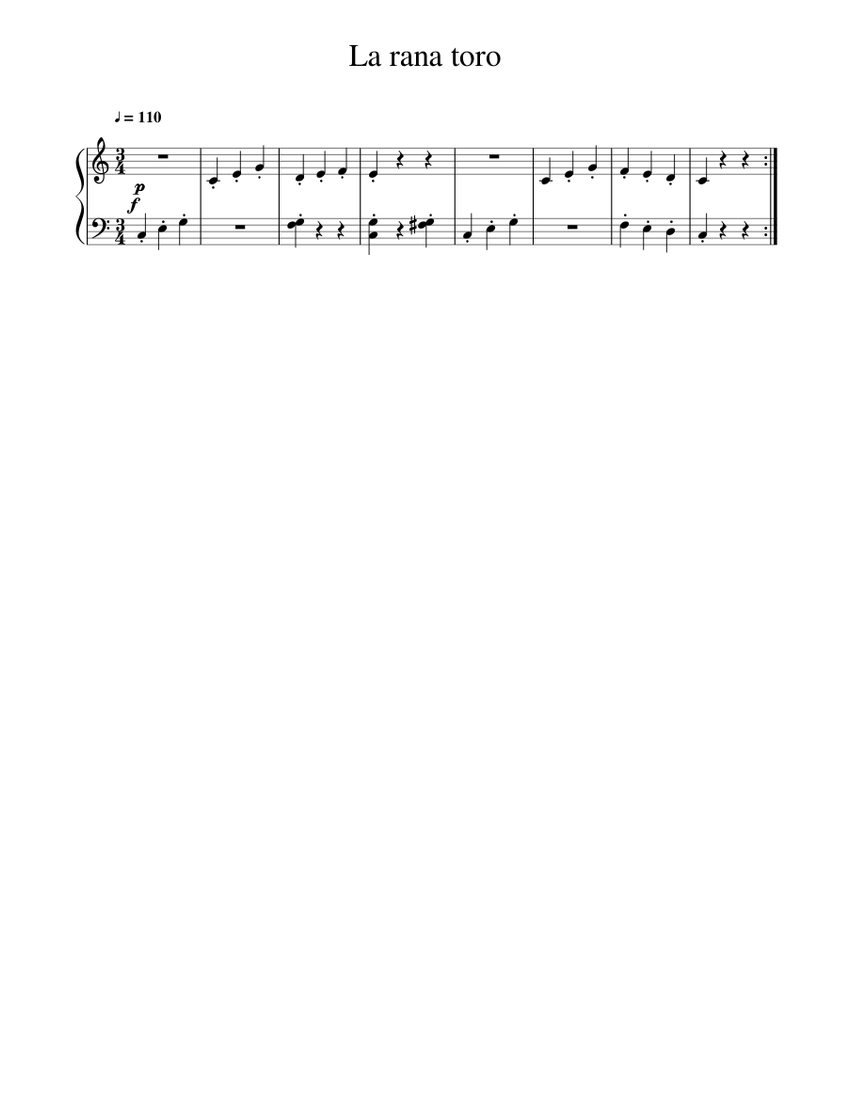 La rana toro Sheet music for Piano (Solo) | Musescore.com