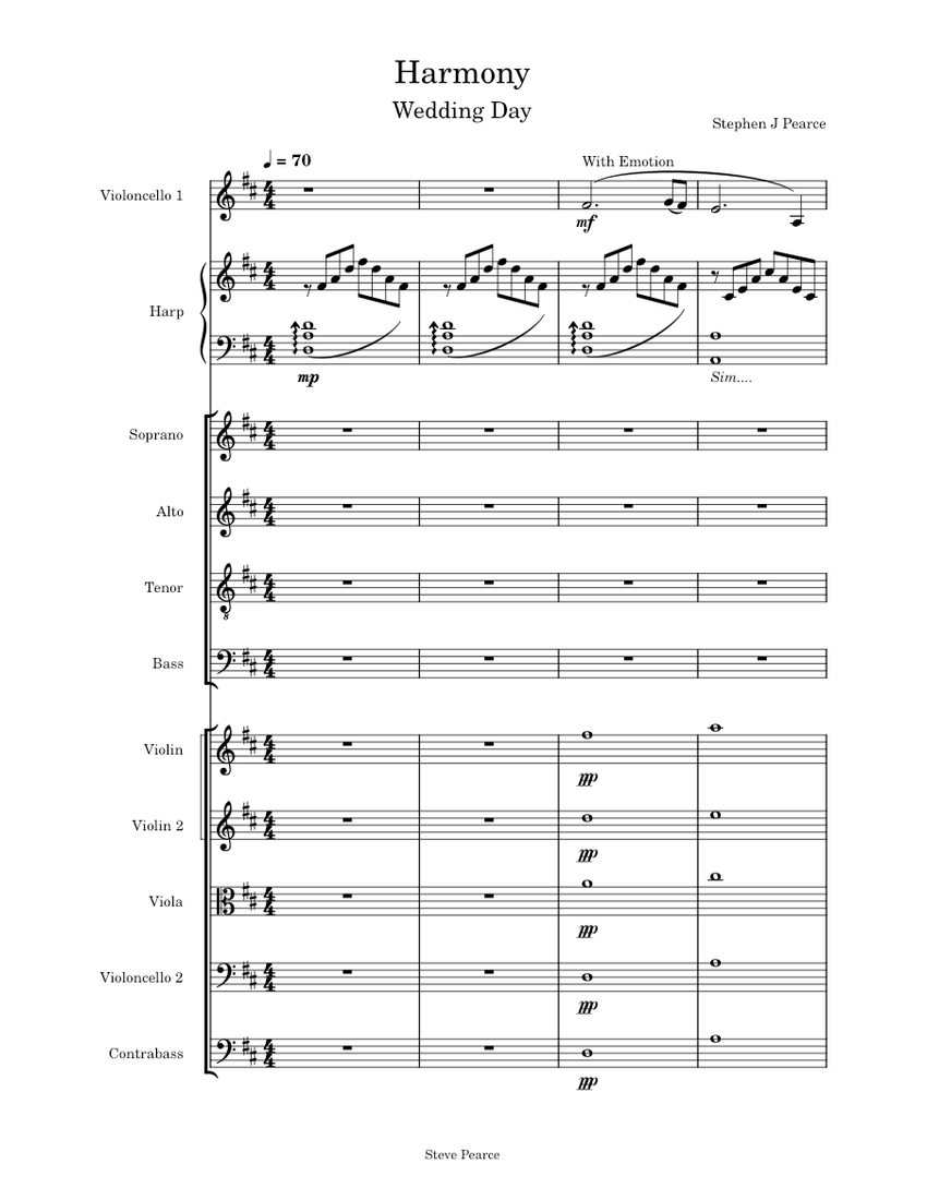 Harmony Sheet music for Soprano, Alto, Tenor, Bass voice & more ...
