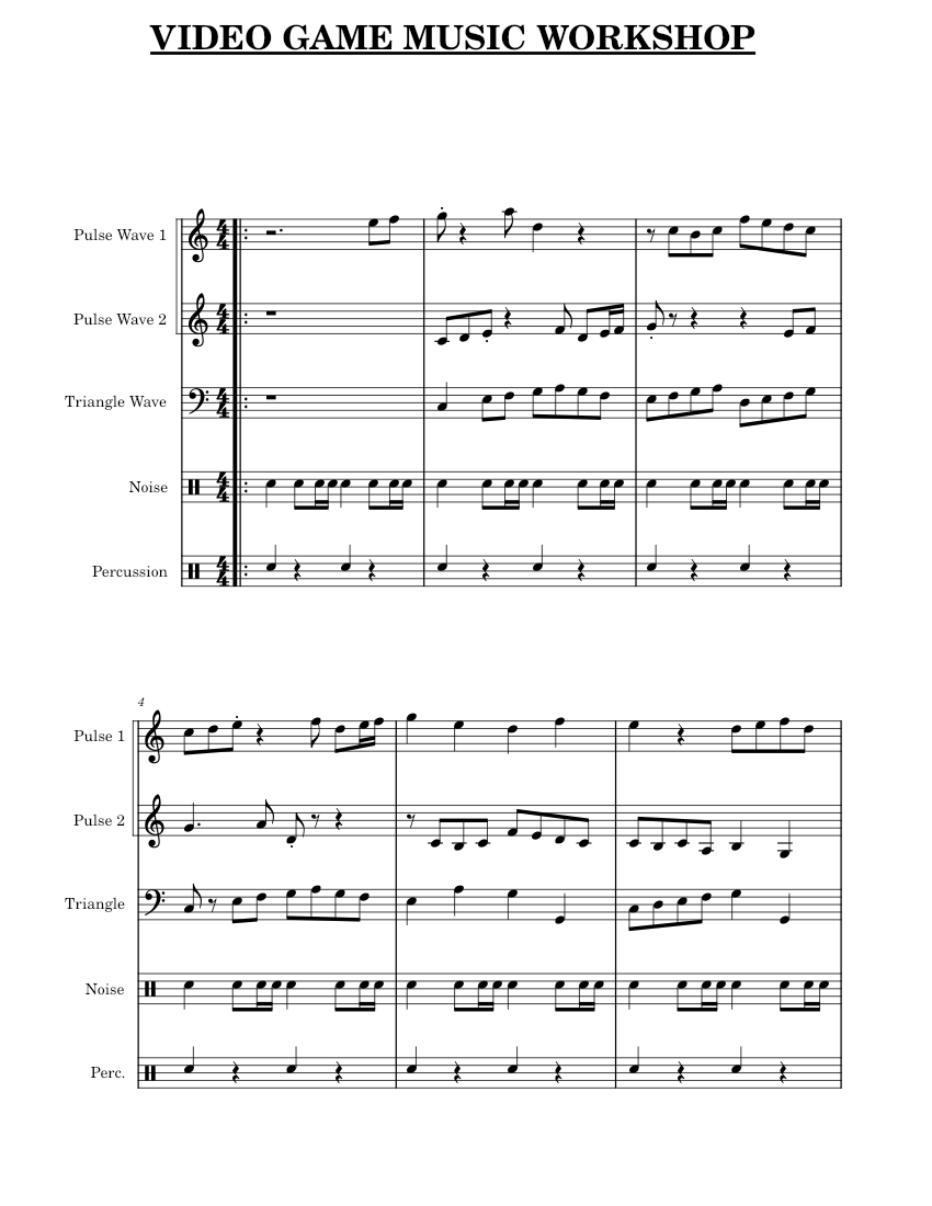 VGM workshop submission Sheet Music for Drum group, Synthesizer (Mixed ...