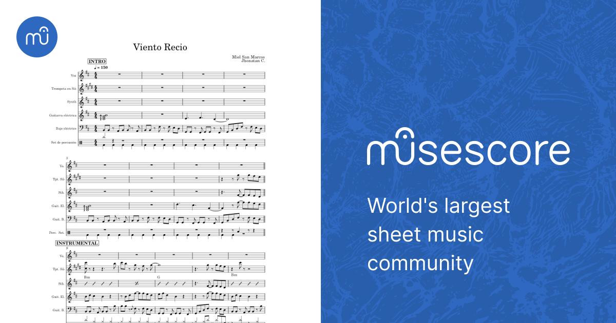 Viento_Recio-MSM Sheet Music with Chords for Piano, Guitar, Bass guitar ...