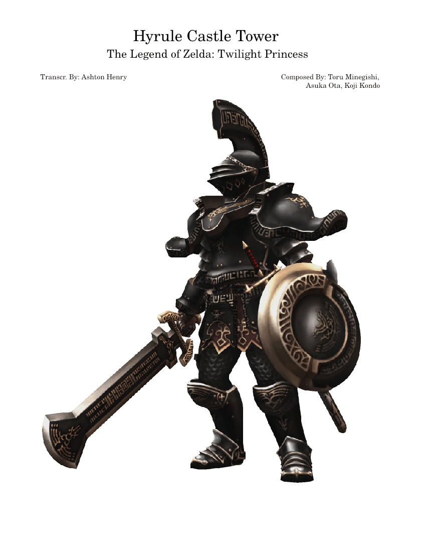 Hyrule Castle Tower - The Legend of Zelda: Twilight Princess Sheet Music for Trombone, Organ ...