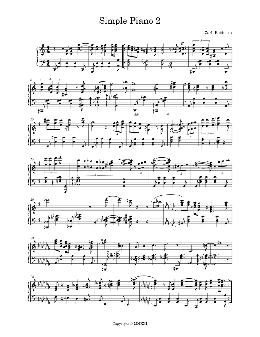Simple Piano 2 Sheet music for Piano (Solo) | Musescore.com