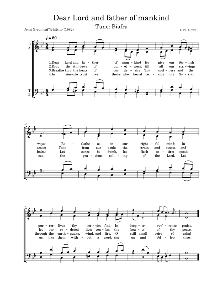 Dear_Lord_and_father_of_mankind-E.N. Howell Sheet music for Female ...