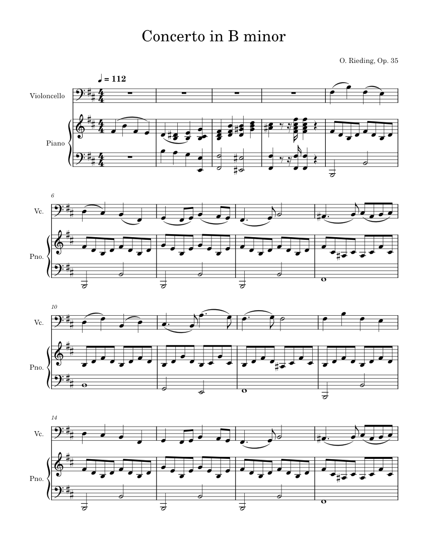 Concerto for Violin and Piano in B Minor, Op. 35: First Movement ...