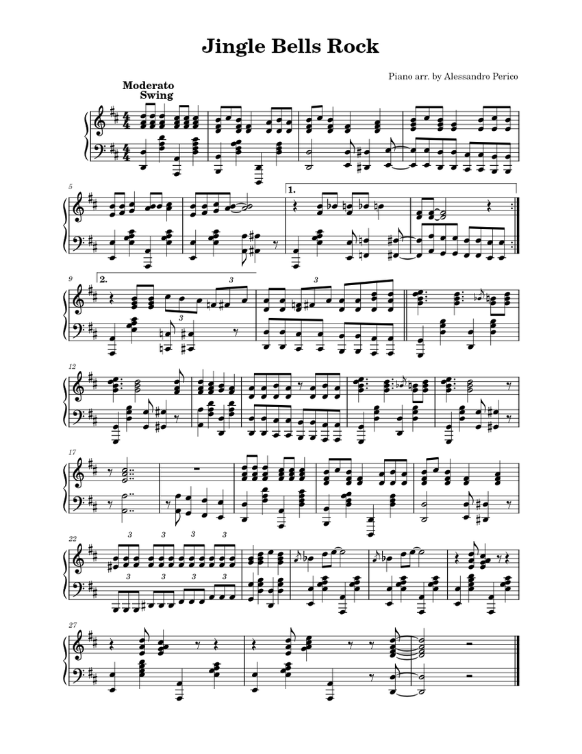 Jingle Bells Rock – Bobby Lee Helms jingle bells rock Sheet music for ...