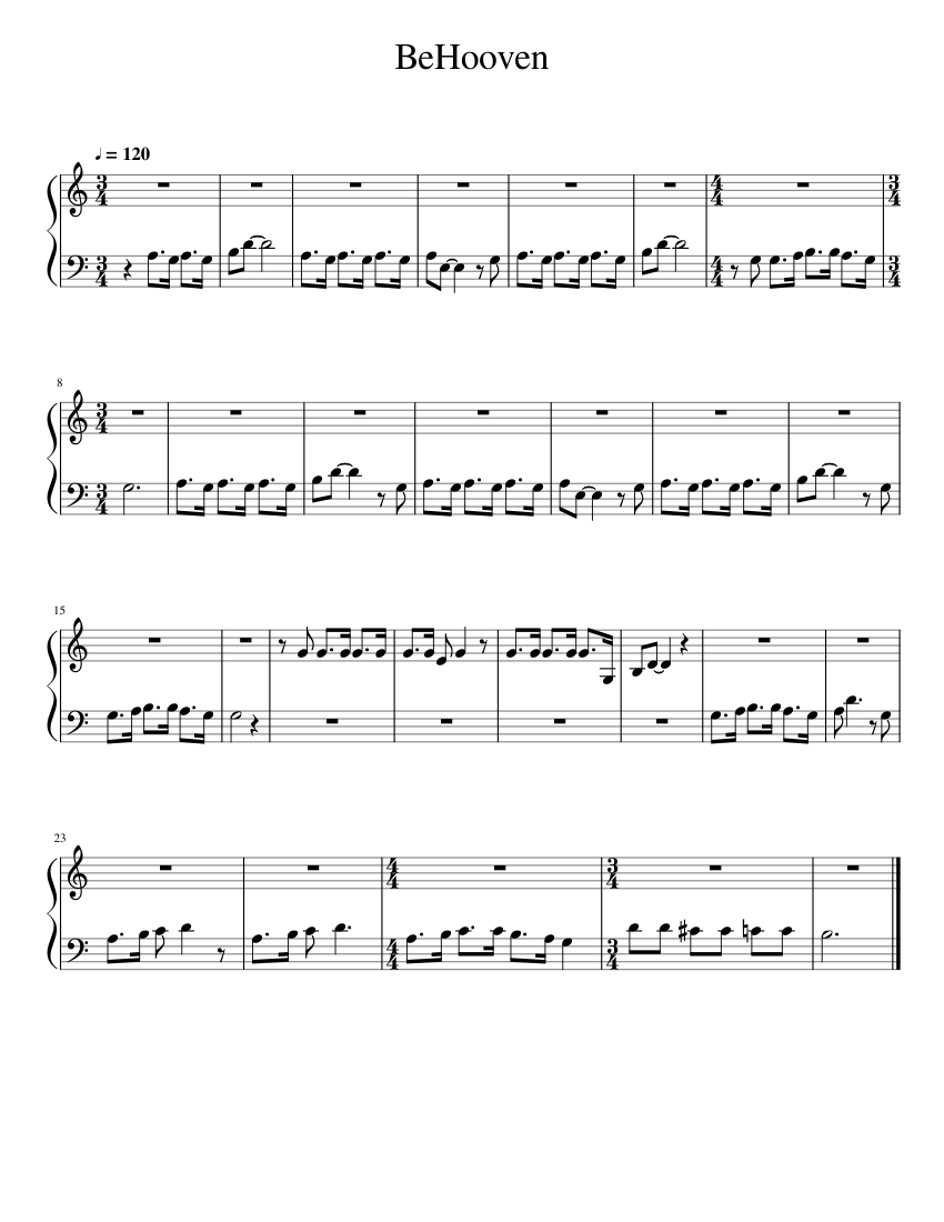BeHooven Sheet music for Piano (Solo) Easy | Musescore.com