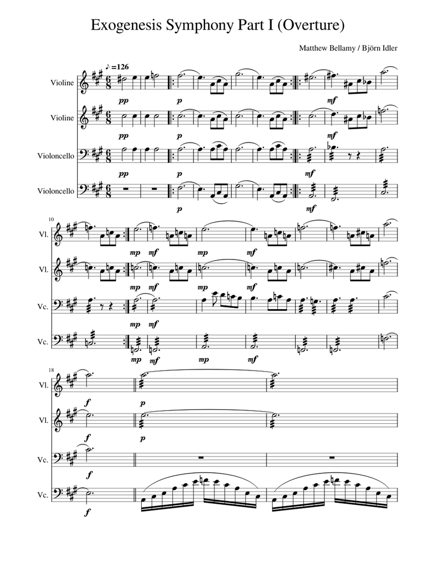 Muse - Exogenesis Symphony Part I (Overture) Sheet music for Violin ...