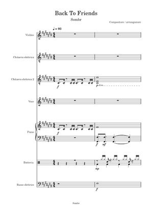 Play Official version of Back to friends Sheet Music by sombr for Piano ...
