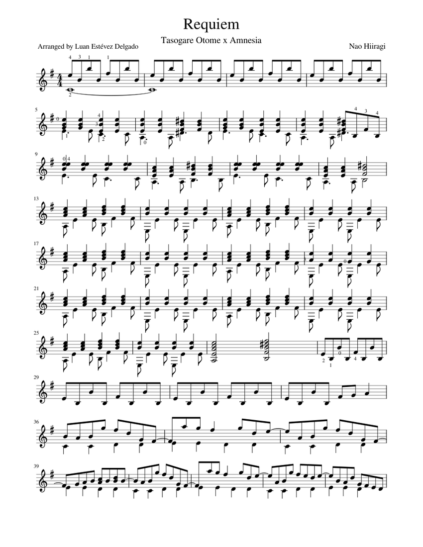 Requiem Sheet music for Guitar (Solo) | Musescore.com