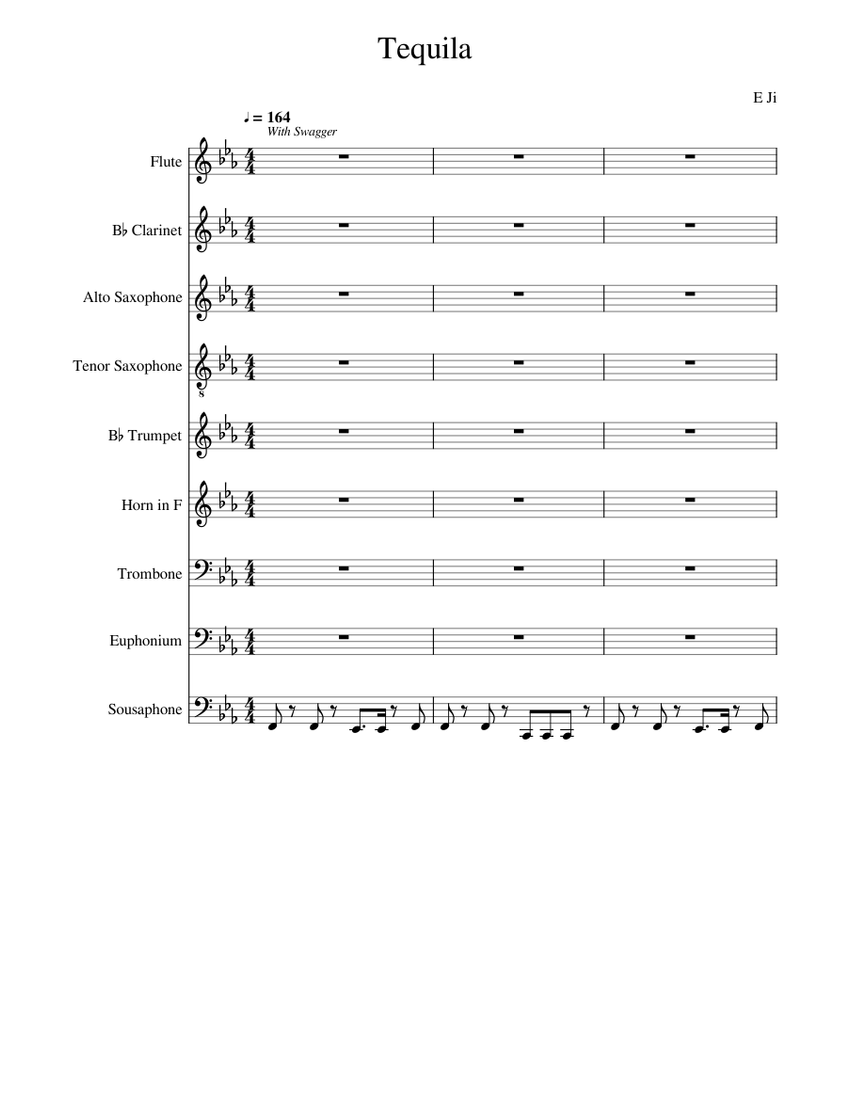 Tequila - Marching Band Sheet Music for Trombone, Euphonium, Flute ...