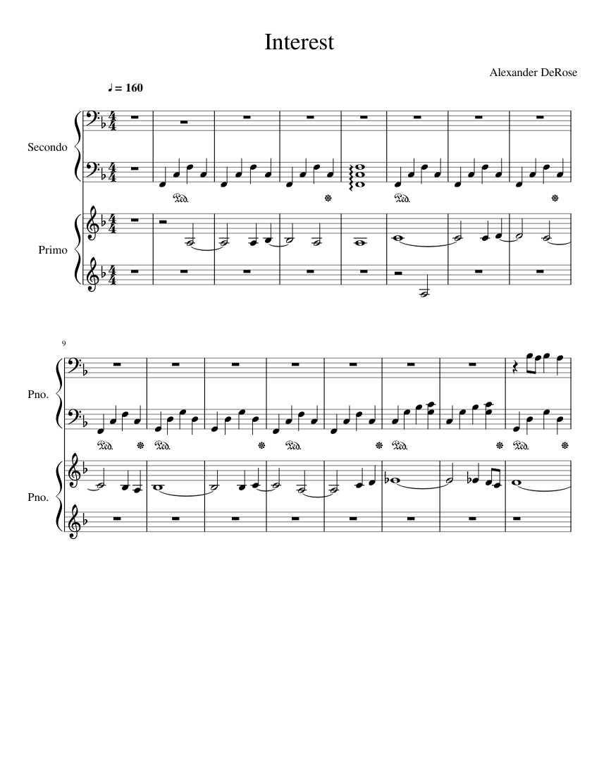 Interest Sheet music for Piano (Alto Sax Piano Duet) | Musescore.com
