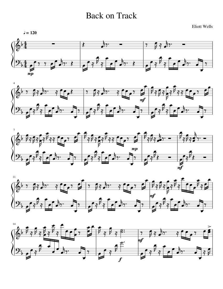Back on Track for Solo Piano Sheet Music for Piano (Solo) | MuseScore.com