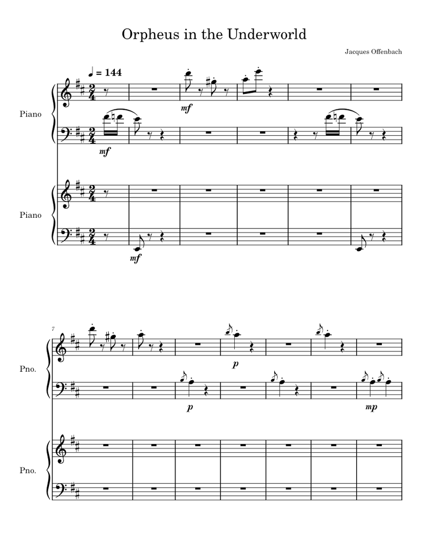 Orpheus in the Underworld - Jacques Offenbach Sheet music for Piano ...