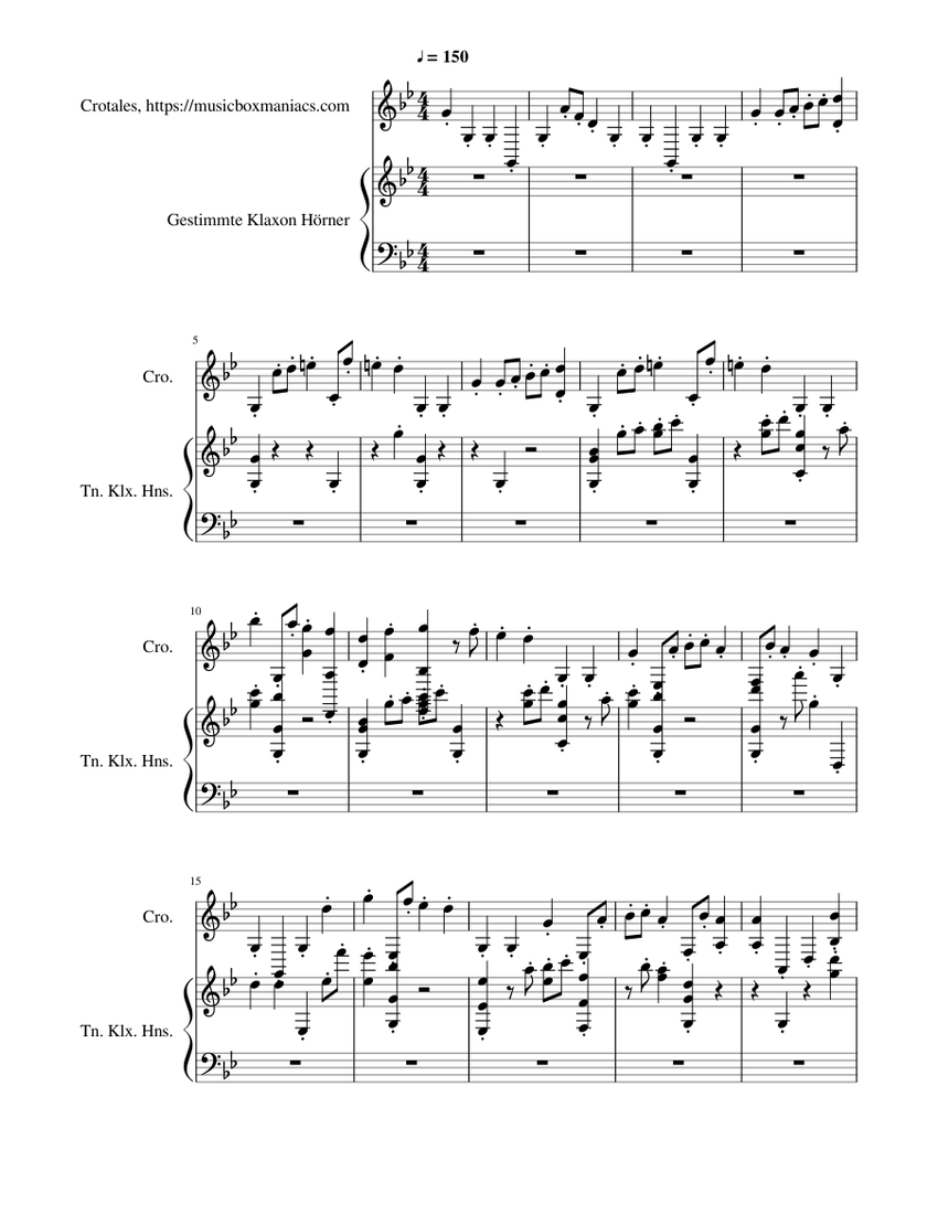 wrwse Sheet music for Piano, Crotales (Mixed Duet) | Musescore.com