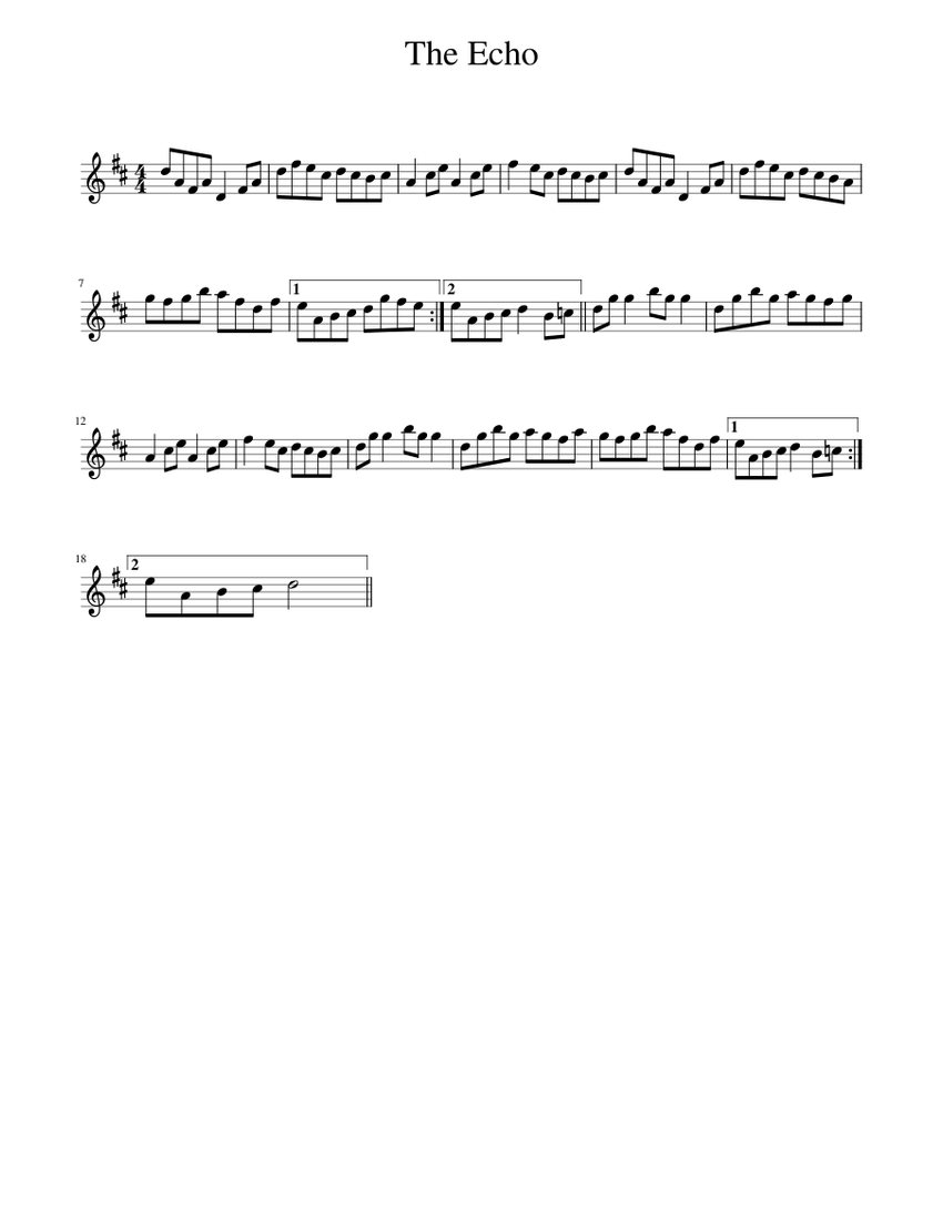 The Echo Sheet music for Piano (Solo) Easy | Musescore.com