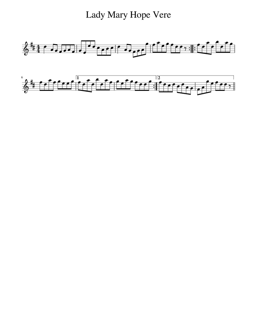 Lady Mary Hope Vere Sheet music for Piano (Solo) | Musescore.com
