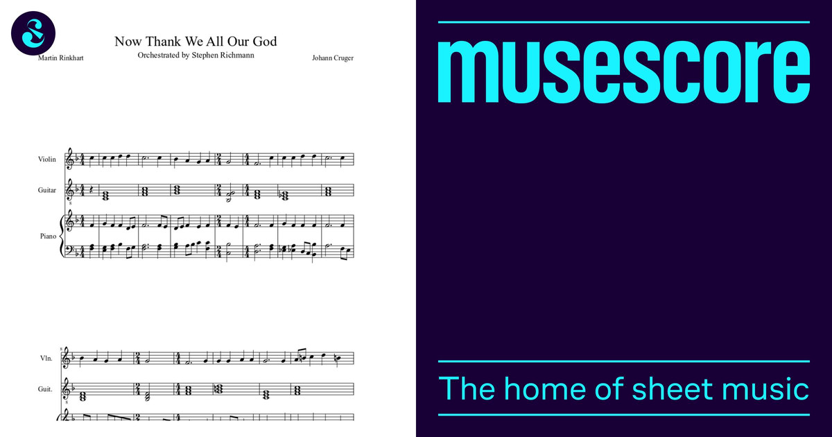 Now Thank We All Our God Sheet music for Piano, Violin, Guitar (Mixed ...