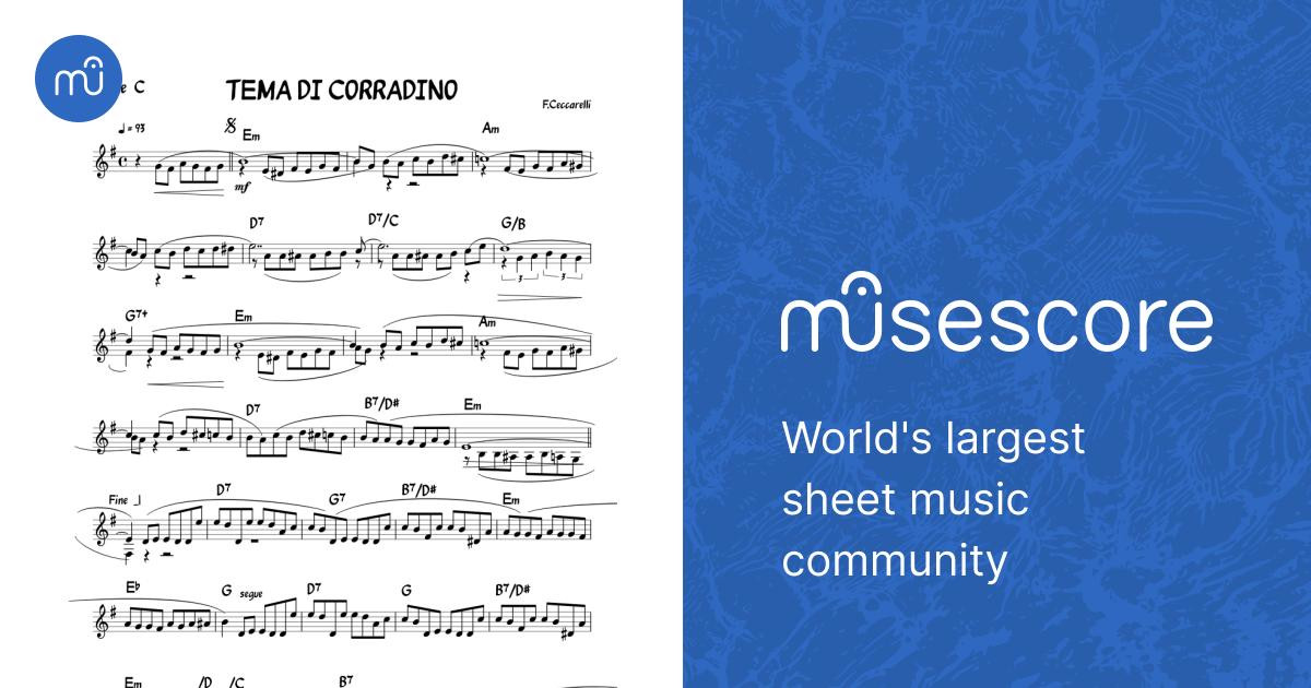 TEMA DI CORRADINO Score C Sheet music for Piano (Solo) Easy | Musescore.com