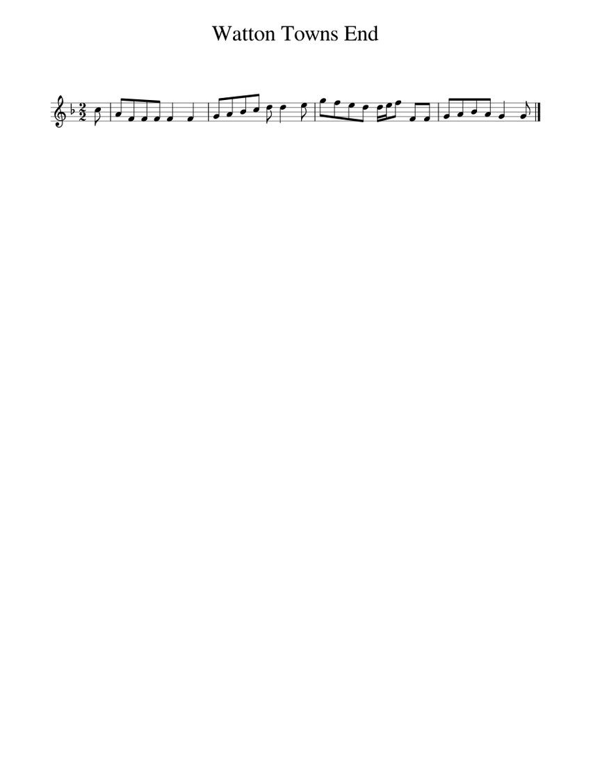Watton Towns End Sheet music for Piano (Solo) Easy | Musescore.com