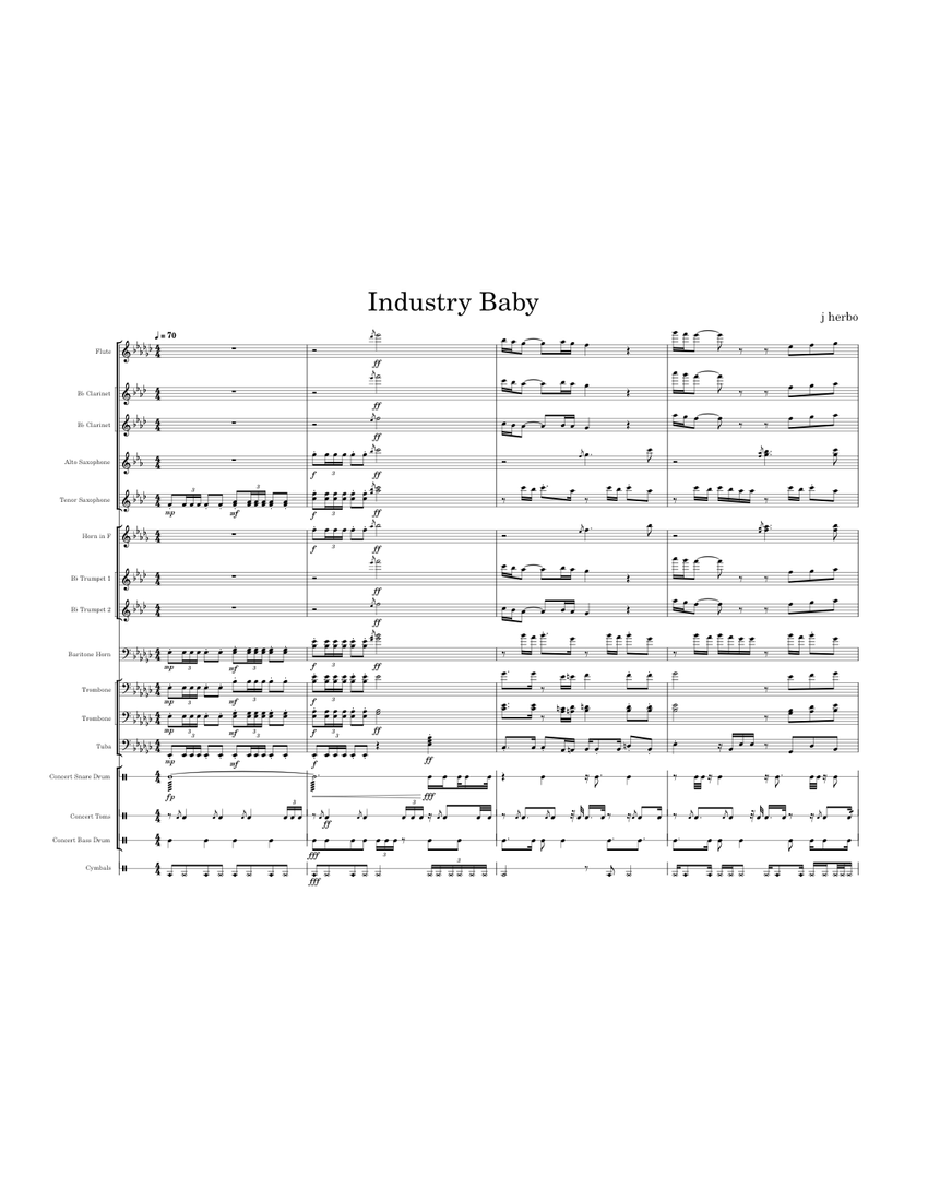 Industry Baby - Lil Nas X Sheet Music for Trombone, Tuba, Flute ...