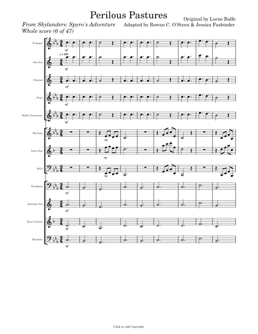 Perilous Pastures – Lorne Balfe Perilous Pastures Sheet music for ...
