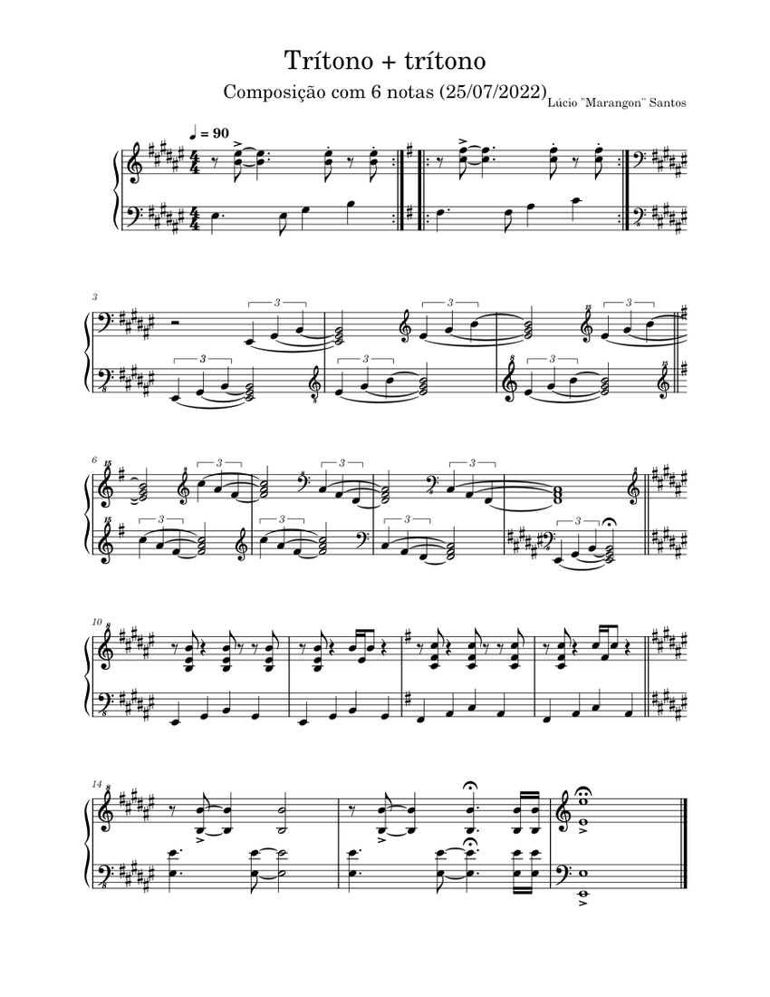 Trítono_+_trítono Sheet music for Piano (Solo) | Musescore.com
