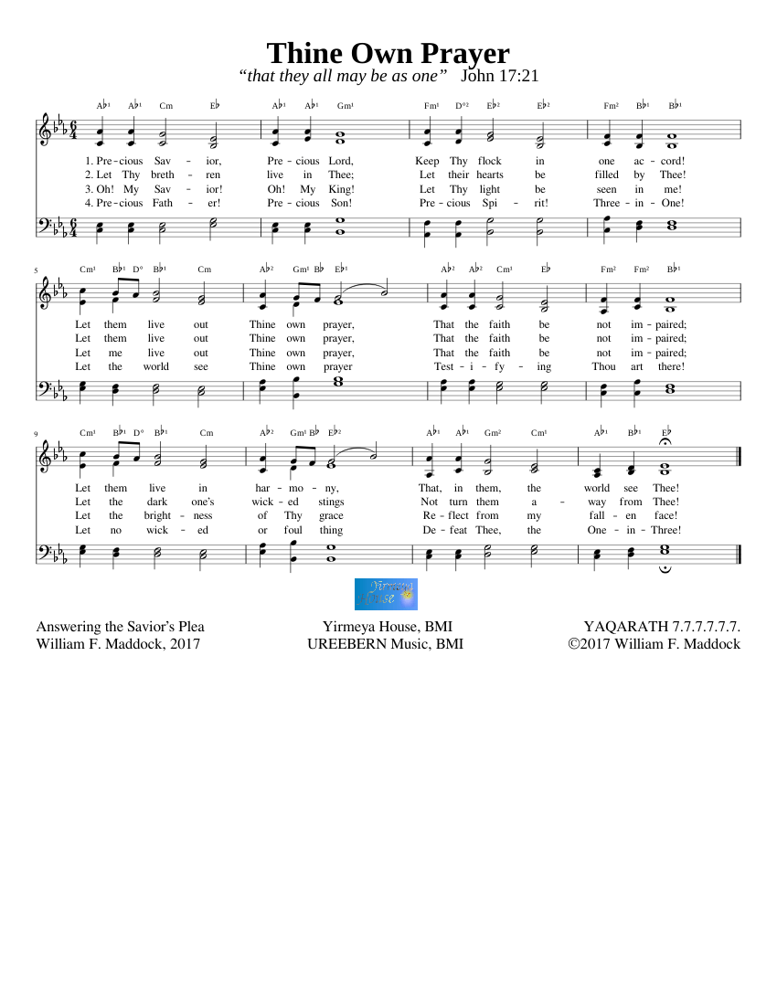 Thine Own Prayer Sheet music for Strings group (String Duet ...