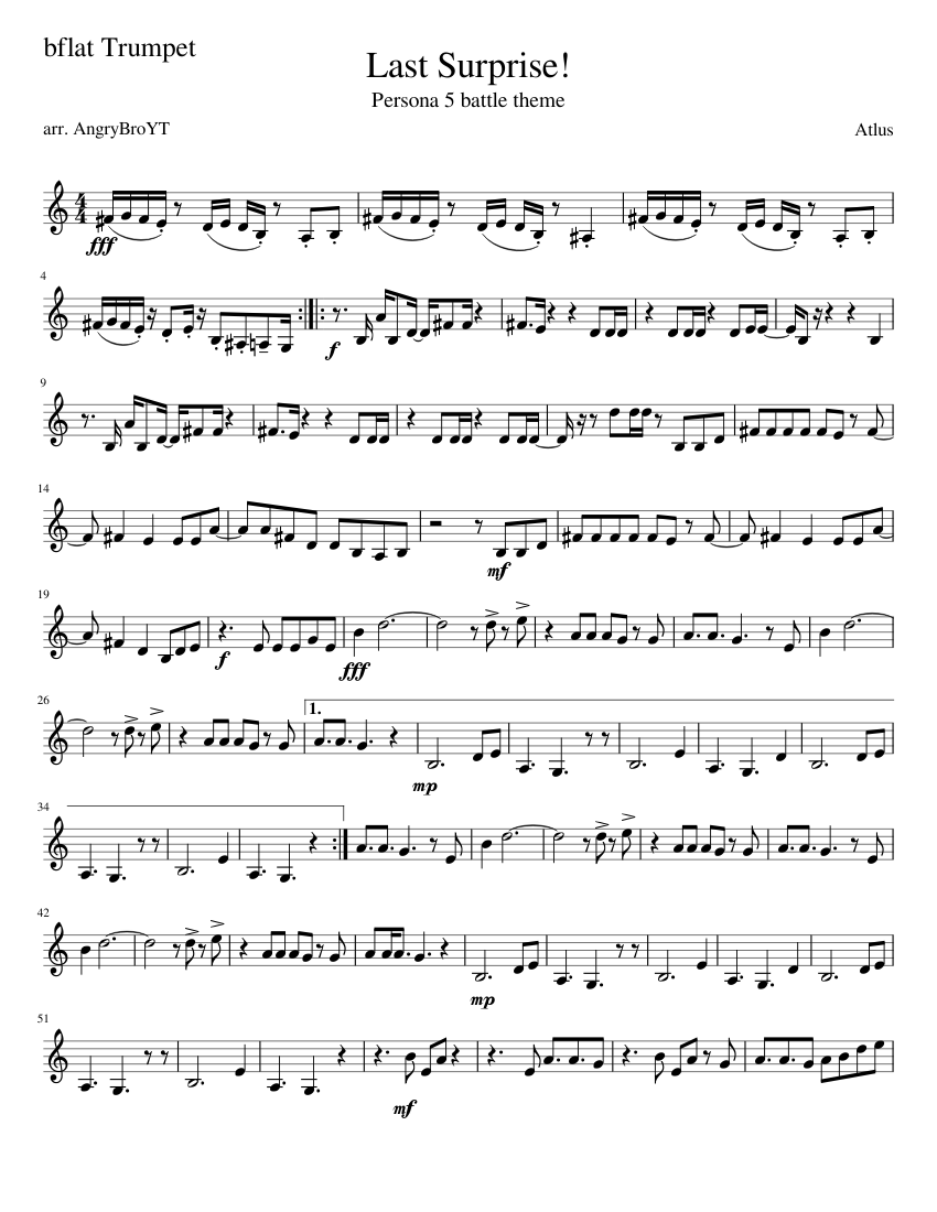 Last Surprise! for Trumpet Sheet Music for Trumpet other (Solo ...