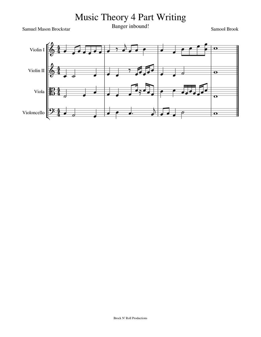 Music Theory 4 Part Writing Sheet music for Viola (Solo) | Musescore.com