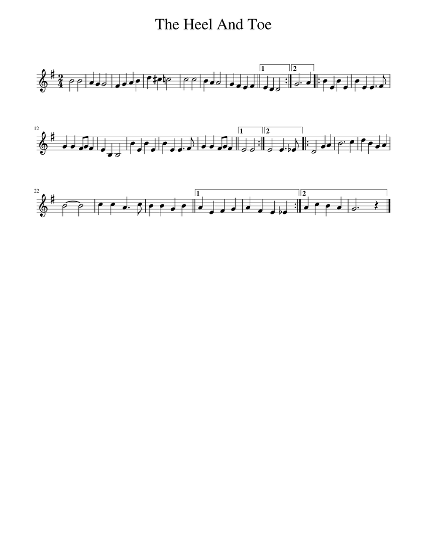 The Heel And Toe Sheet music for Piano (Solo) | Musescore.com