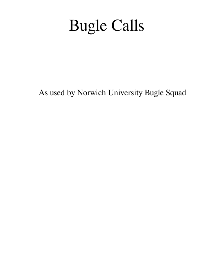 Bugle Calls booklet Norwich Sheet Music for Trumpet in b-flat (Solo ...