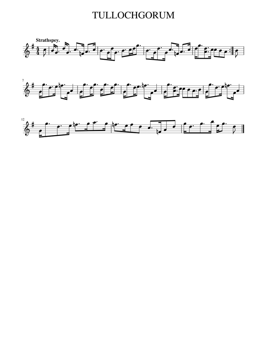 TULLOCHGORUM Sheet music for Piano (Solo) Easy | Musescore.com