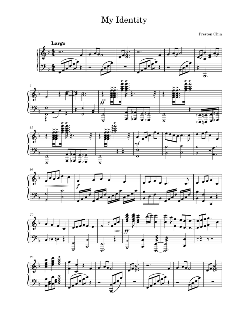 My Identity Sheet music for Piano (Solo) | Musescore.com