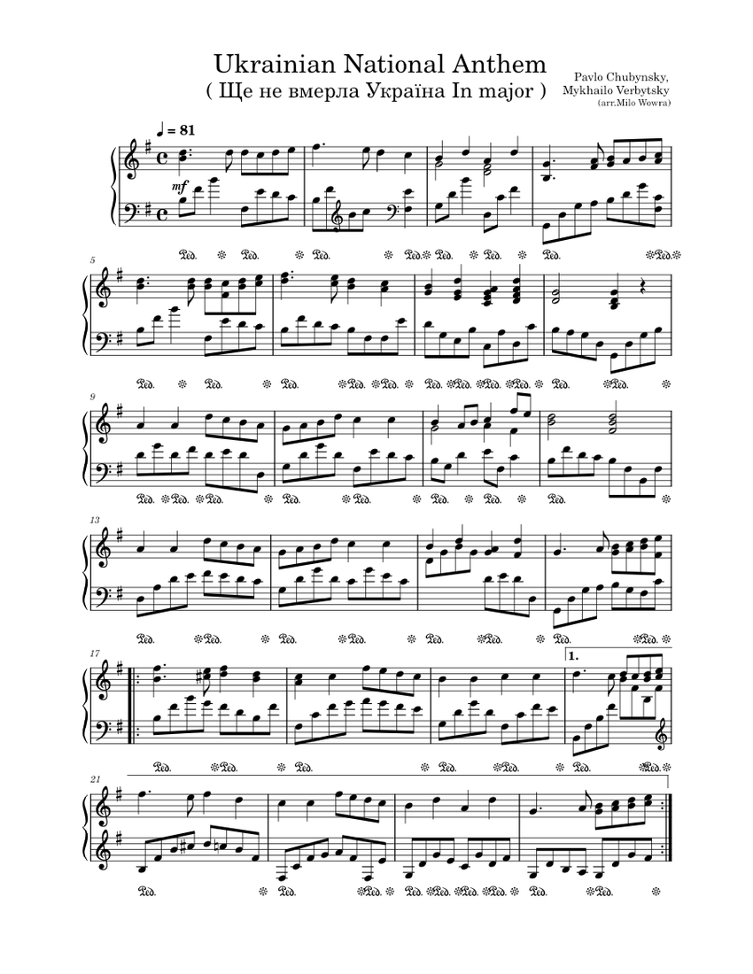 National anthem of ukraine – Vasiliy Lagno Ukrainian National Anthem In ...