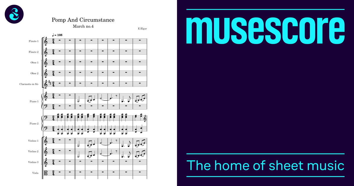 Pomp and Circumstance March No.4, Op.39 No.4 – Edward Elgar Sheet Music ...