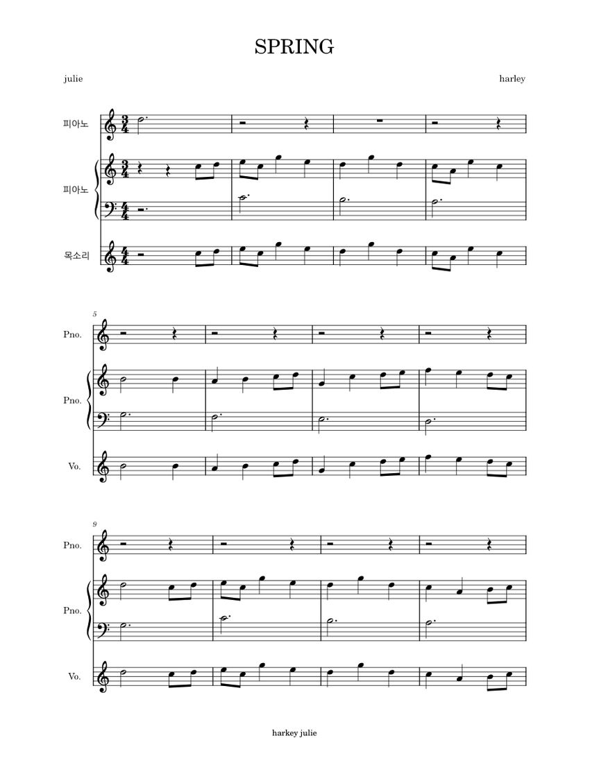 spring in 2021 Sheet music for Piano, Vocals (Piano Duo) | Musescore.com